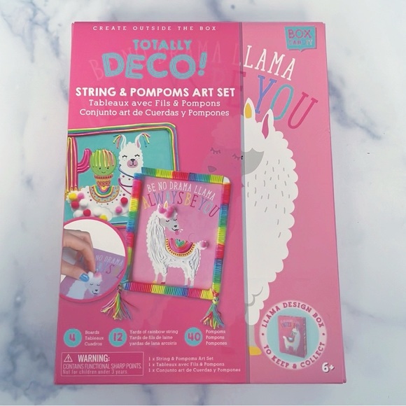 Other | Totally Deco Llama Love String Pom Pom Art Set In Keepsake Box ...